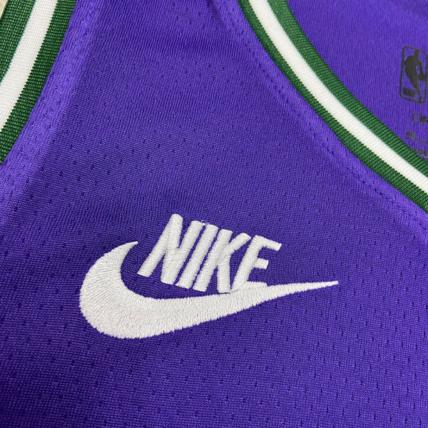 The Bucks ANTETOKOUNMPO #34 purple Retro NBA Jerseys