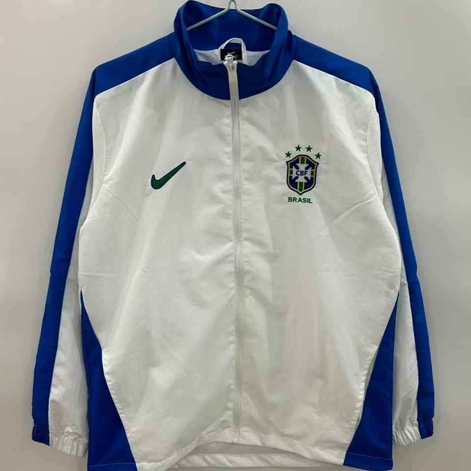 2026 Brazil White Retro Windbreaker